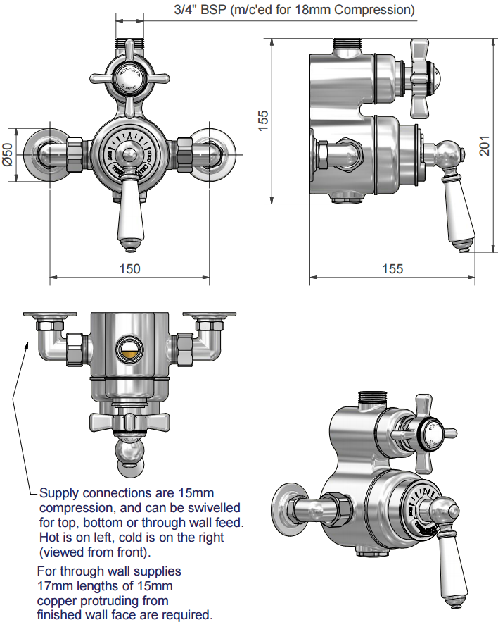 St James Traditional Exposed Thermostatic Shower Valve | Bathroom ... St James Traditional Exposed Thermostatic Shower Valve | Bathroom ...
